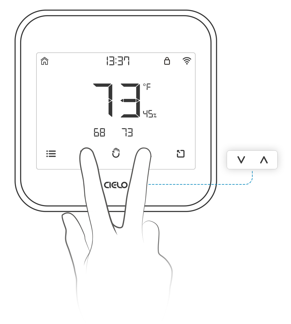 How to enable/disable Cielo Smart Thermostat Eco touch screen? – Cielo ...