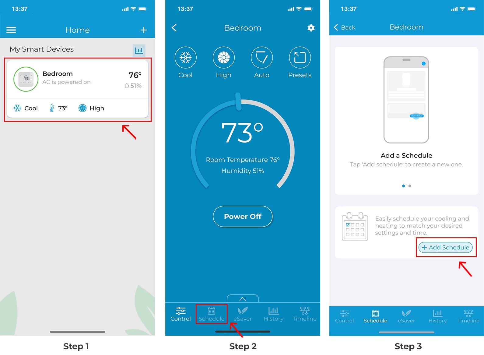 How can I set schedules using Cielo Home app connected to Cielo Breez ...