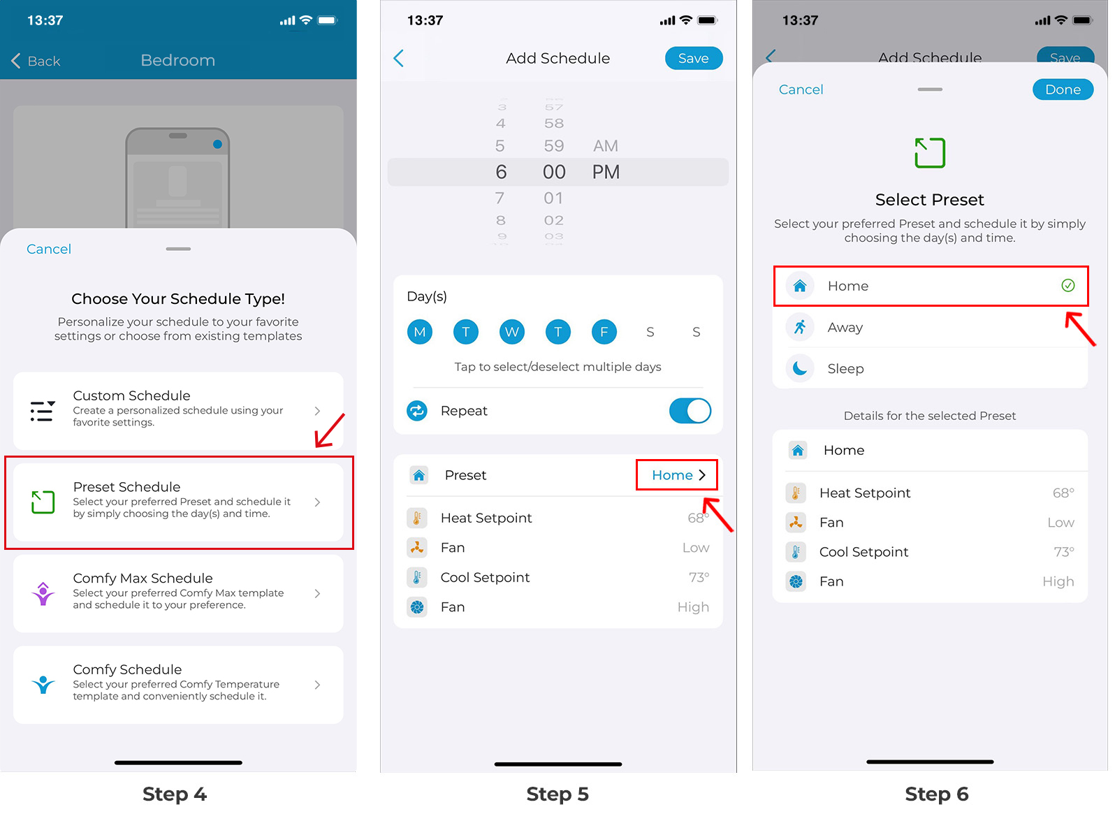 How can I set schedules using Cielo Home app connected to Cielo Breez ...