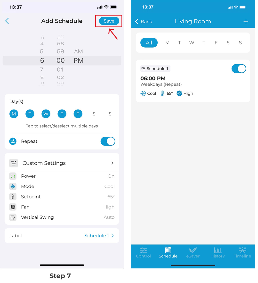 How can I set schedules using Cielo Home app connected to Cielo Breez Max? – Cielo Customer Support