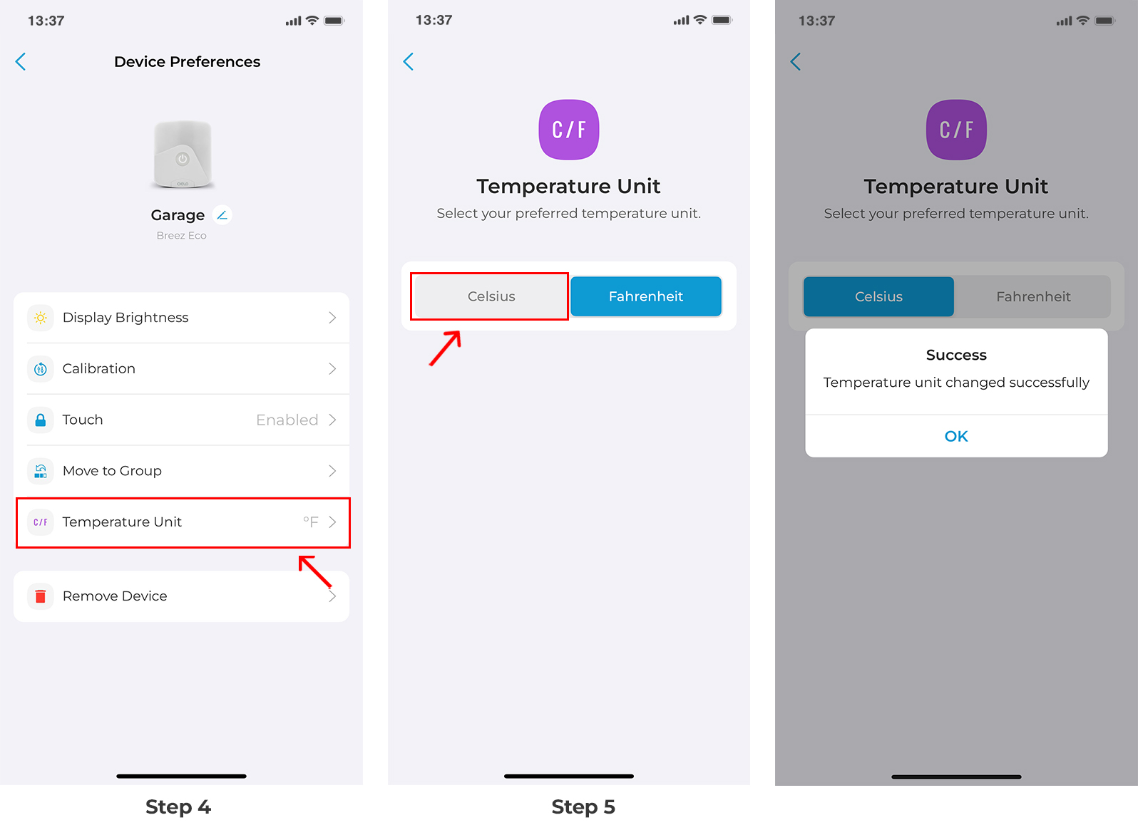 How to change temperature setting between Fahrenheit(F°) and Celsius(C ...