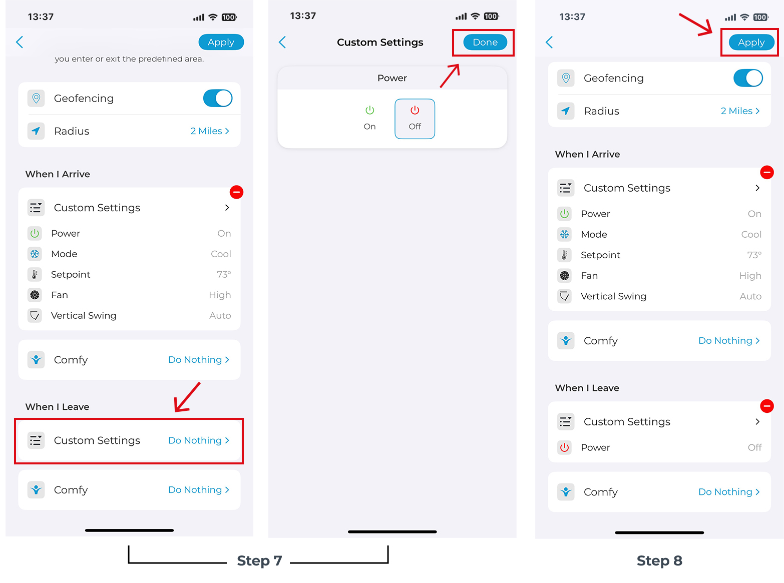 How can I set location based controls (geofencing) using Cielo Home App connected to Cielo Breez ...