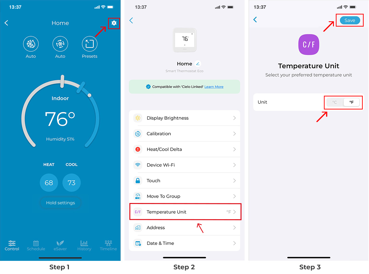How to switch temperature units between Centigrade and Fahrenheit on ...
