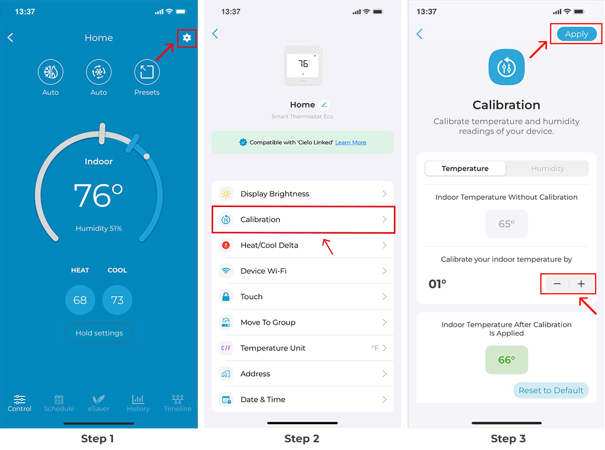 How to calibrate temperature and humidity on Cielo Smart Thermostat Eco ...