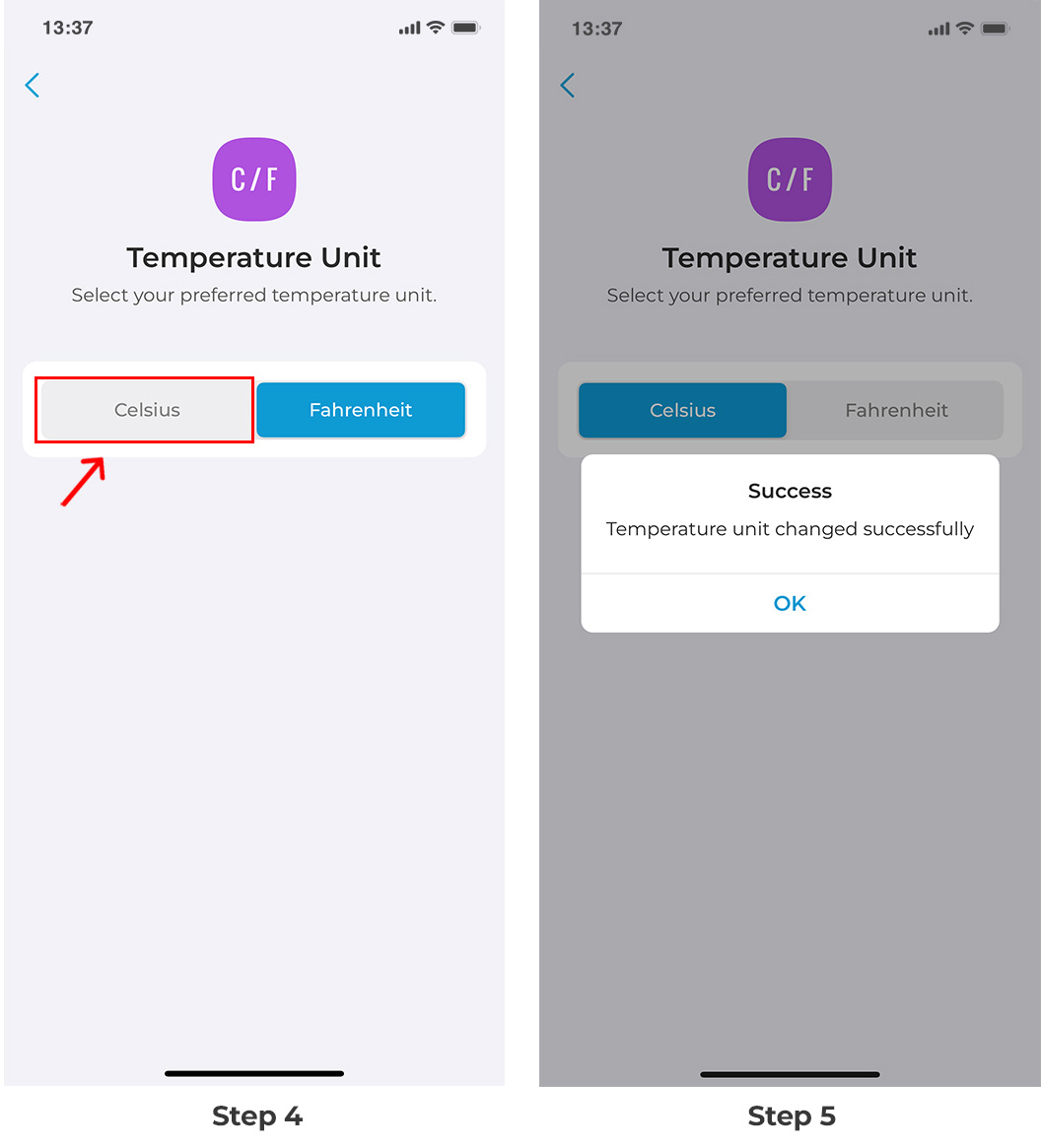 How to change temperature setting between Fahrenheit(F°) and Celsius(C°) on your Breez Eco using ...
